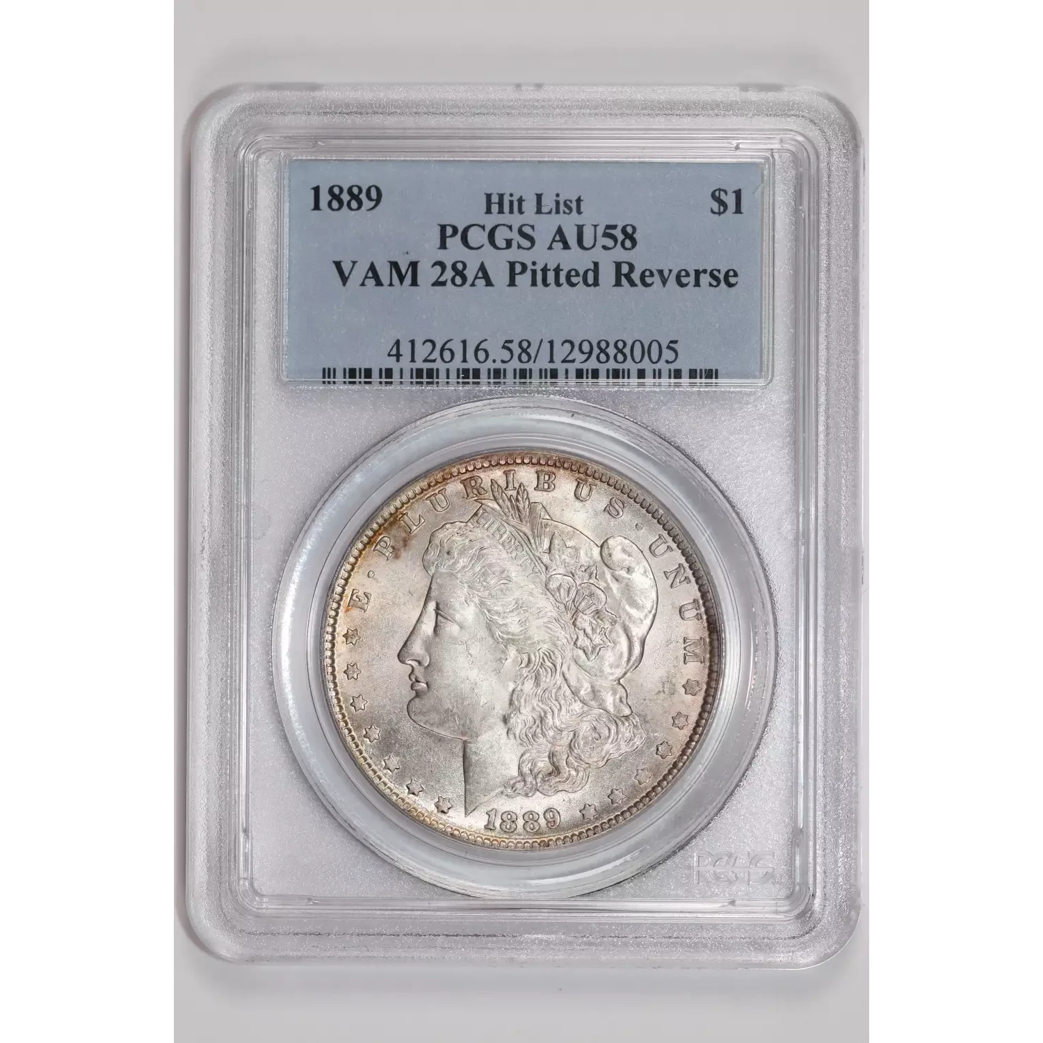 1889 Morgan Silver Dollar PCGS AU-58 VAM 28A Pitted Reverse - Coin ...